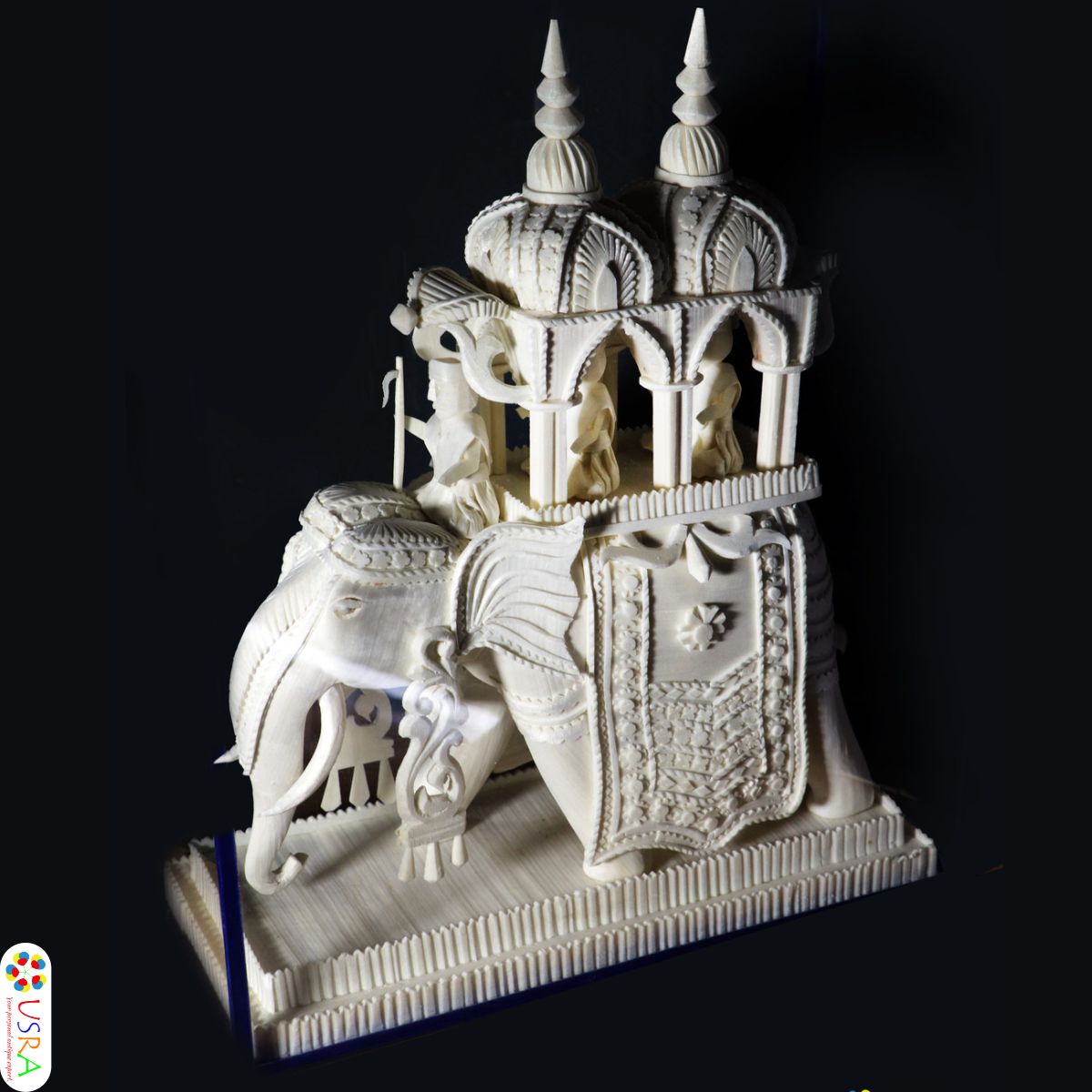 HANDCRAFTED DECORATIVE SHOLA CRAFT HOWDAH AND KING - USRA