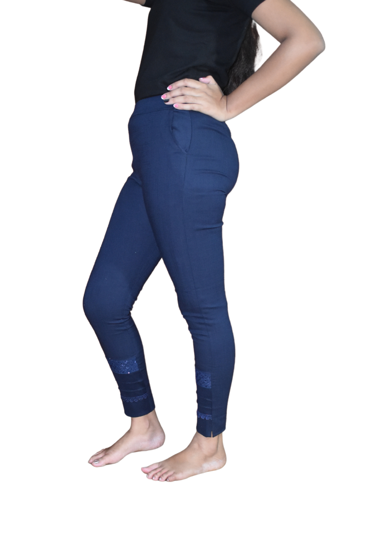 Navy Palazzo Pants for Women - USRA