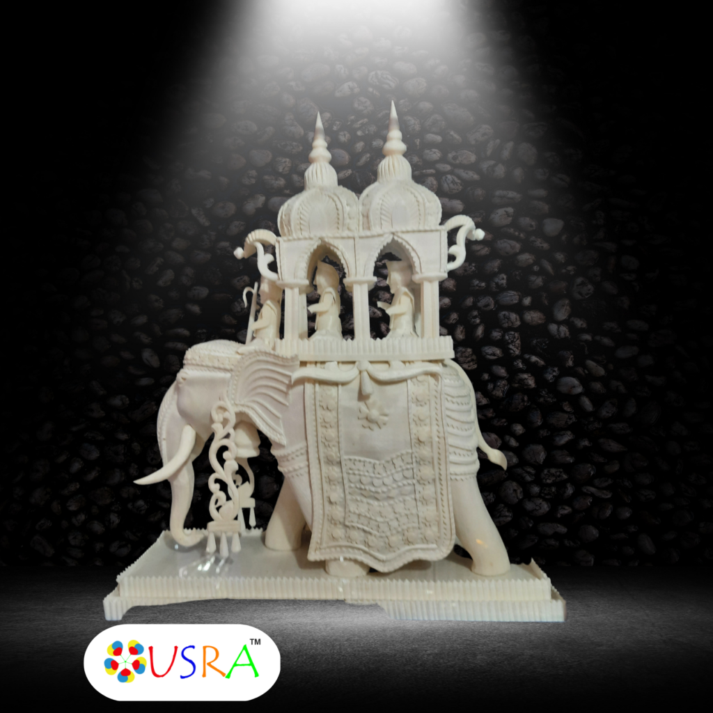 HANDCRAFTED DECORATIVE SHOLA CRAFT HOWDAH AND KING - USRA